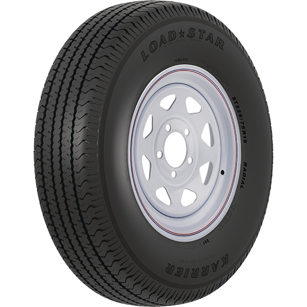 Loadstar Tires Loadstar ST Radial Tire and Wheel (Rim) Assembly ST225/75R-15 6 Hole D Ply 32664 ...